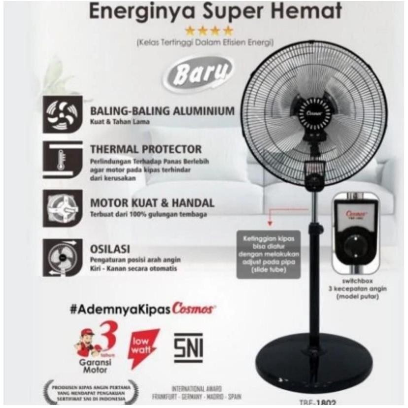 COSMOS standing fan / stand fan / upright 18 Inch TBF-1802 jumbo iron ...