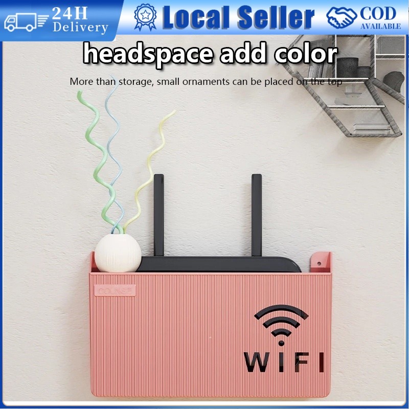 Wifi Shelf Drill Free Waterproof Wall Modem Holder Wireless Storage ...