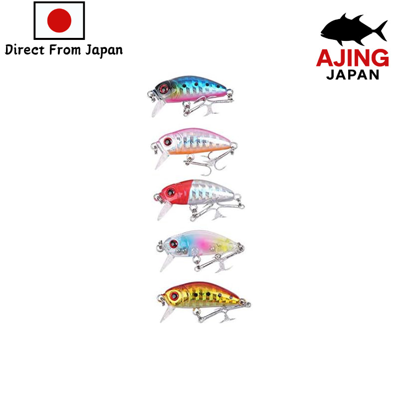 Micro minnows lure sinking 2.5g 35mm set of 5 small plugs for ajing ...