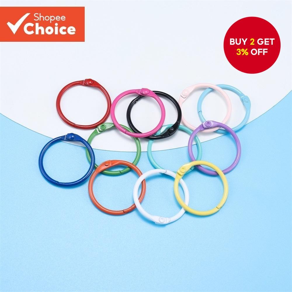 10pcs 30MM Candy color keychain Color buckle ring diy keychain ring ...