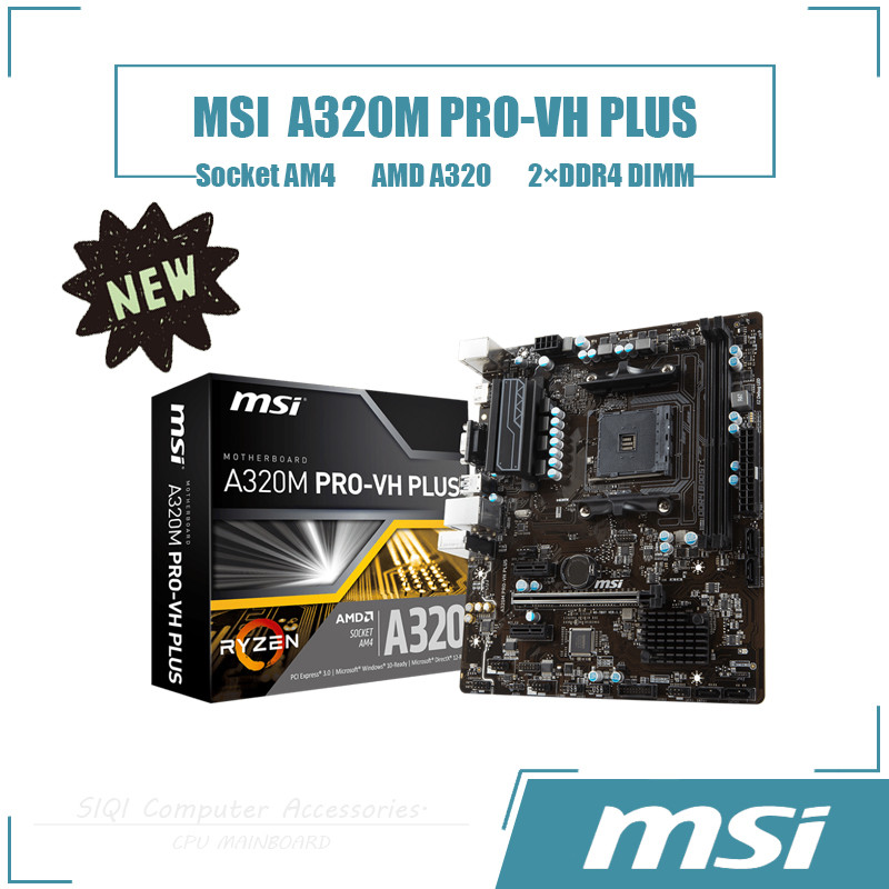 [NEW] MSI A320M PRO-VH PLUS Motherboard 2×DDR4 DIMM AMD A320 Socket AM4 ...