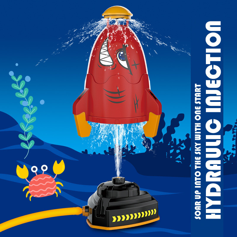 Soaring Rocket Sprinkler Toy Children Rotating Flying Water Toy Outdoor ...