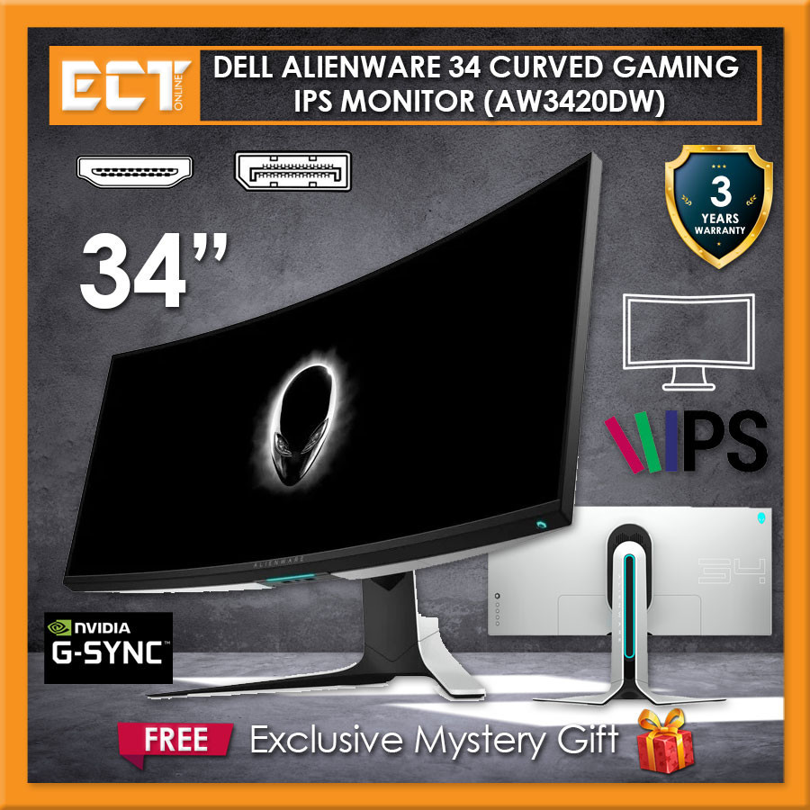 Dell Alienware AW3420DW 34" G-Sync IPS 2MS WQHD 120Hz Curved Gaming ...