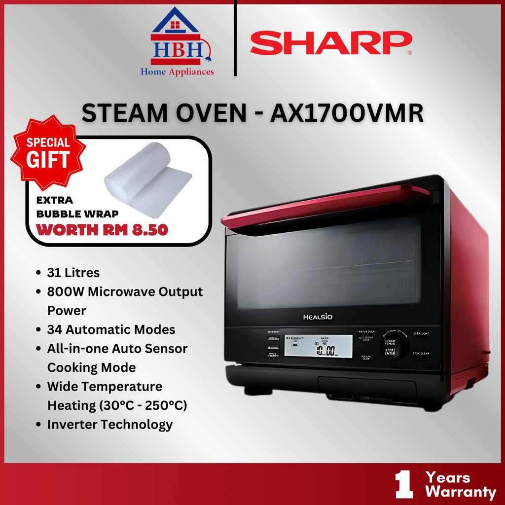 Sharp AX1700VMR Healsio Superheated Steam Oven | 34 Automatic Modes ...