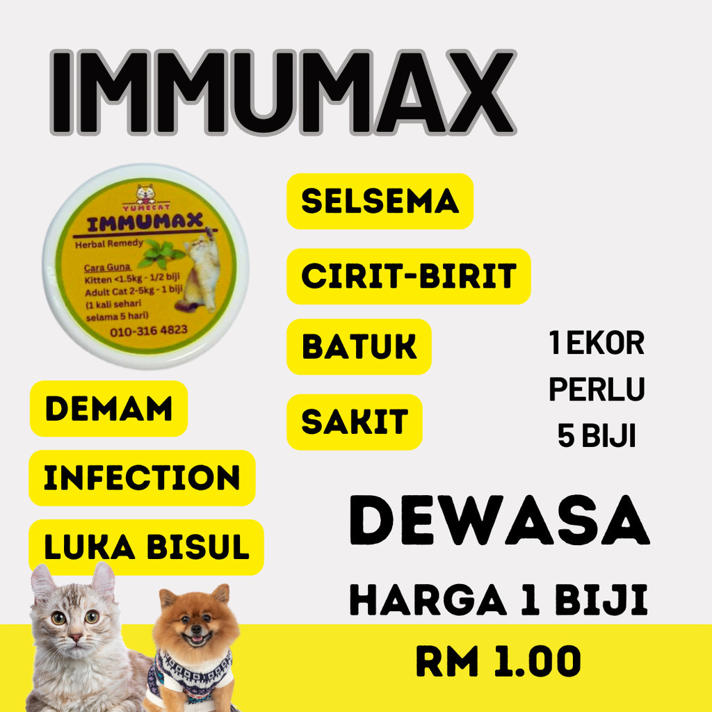 SmartCat IMMUMAX Kucing Demam Selsema 4-in-1 Cirit Birit Fever Diarrhea ...