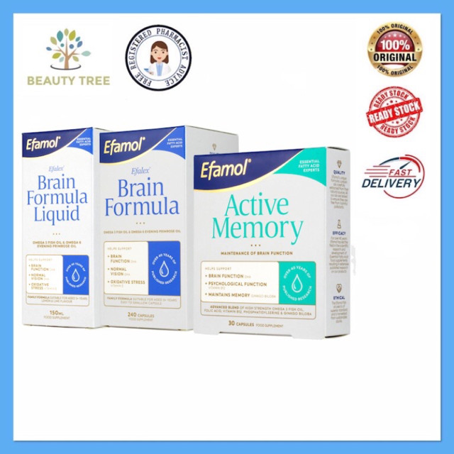 Efamol Efalex Brain Formula 240 Capsules / Liquid 150ml / Active Memory ...