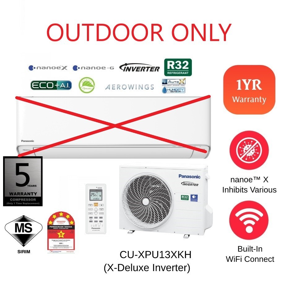 [OUTDOOR ONLY] PANASONIC 1.5HP X-Deluxe R32 Aero Series Air Conditioner ...