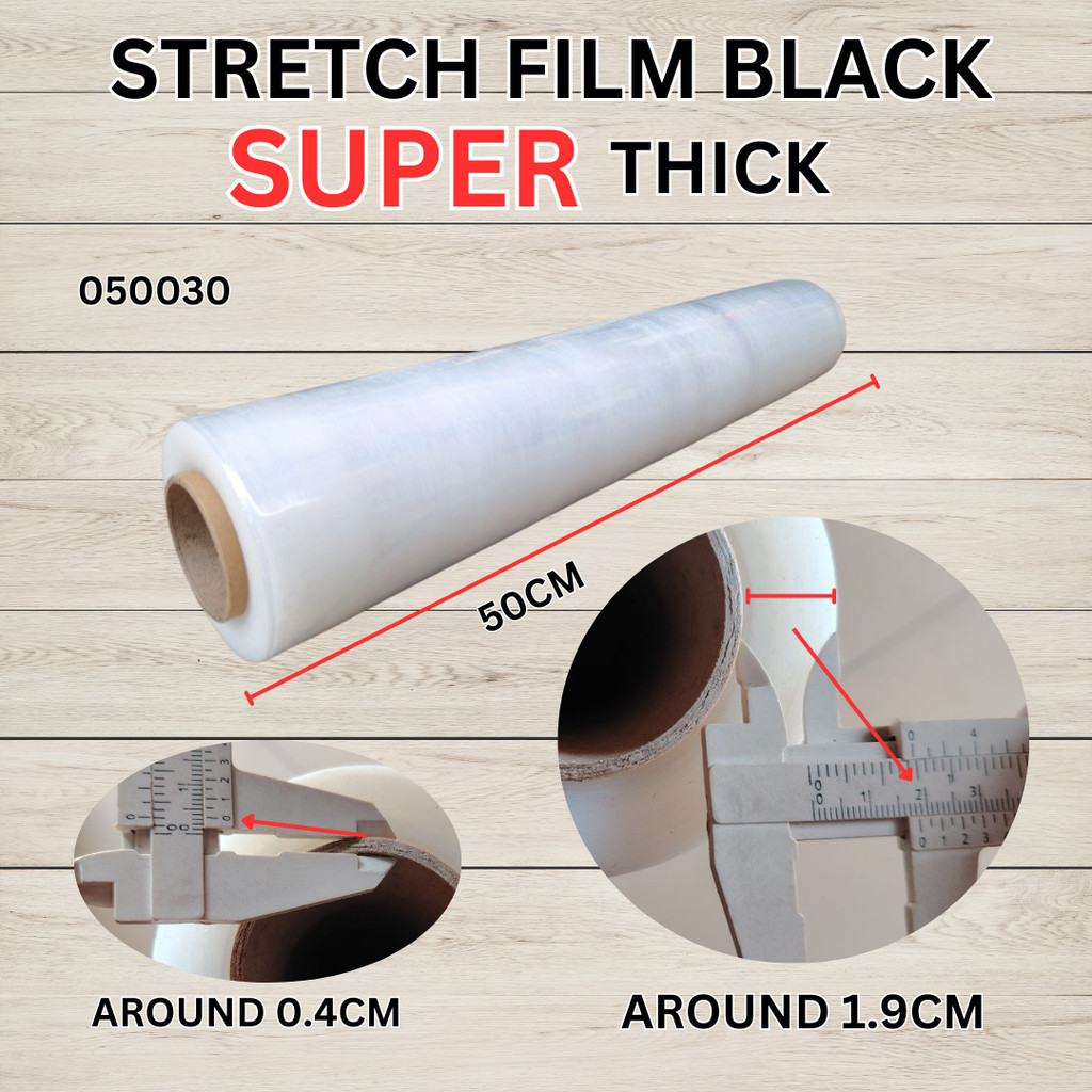 Clear/Black Stretch Film/Wrapping Firm/Plastic Pallet Wrap (1 Roll ...