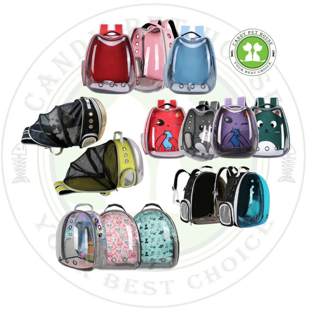 Pet Carrier/Beg Kucing Galas Belakang/ Transparent Astronaut Pet ...