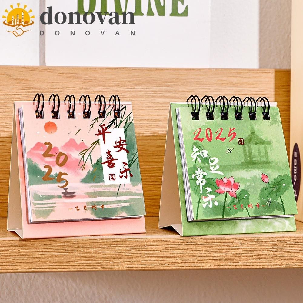 DONOVAN 2pcs Mini Desktop Calendar, Cute Portable Design 2025 Calendar ...