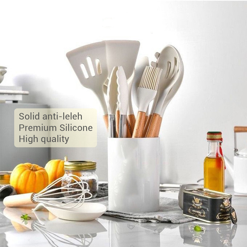 Heat Resistant Healthy Cooking Tools Set of 12 Pcs Silicone Kitchen ...