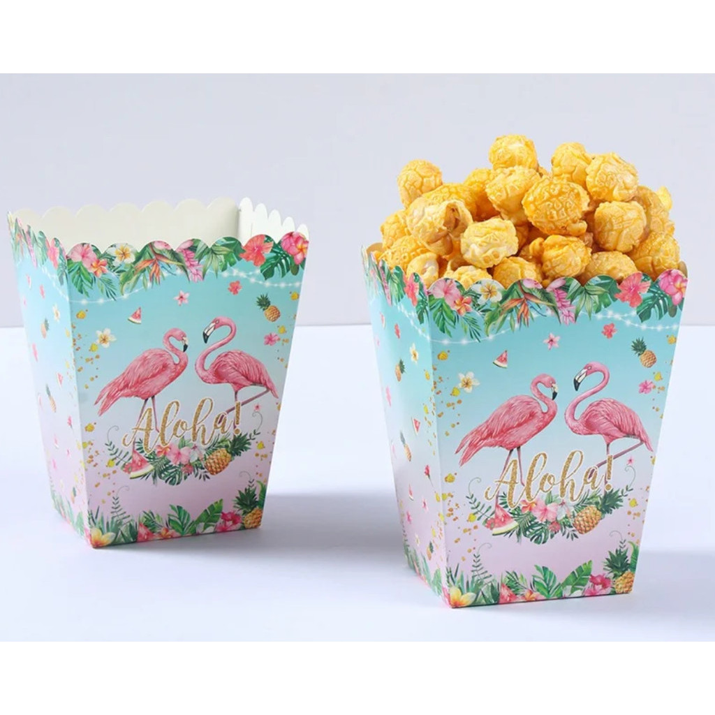 6pcs Cartoon Popcorn Box Treat Kids Birthday Cookie Box Happy Party ...