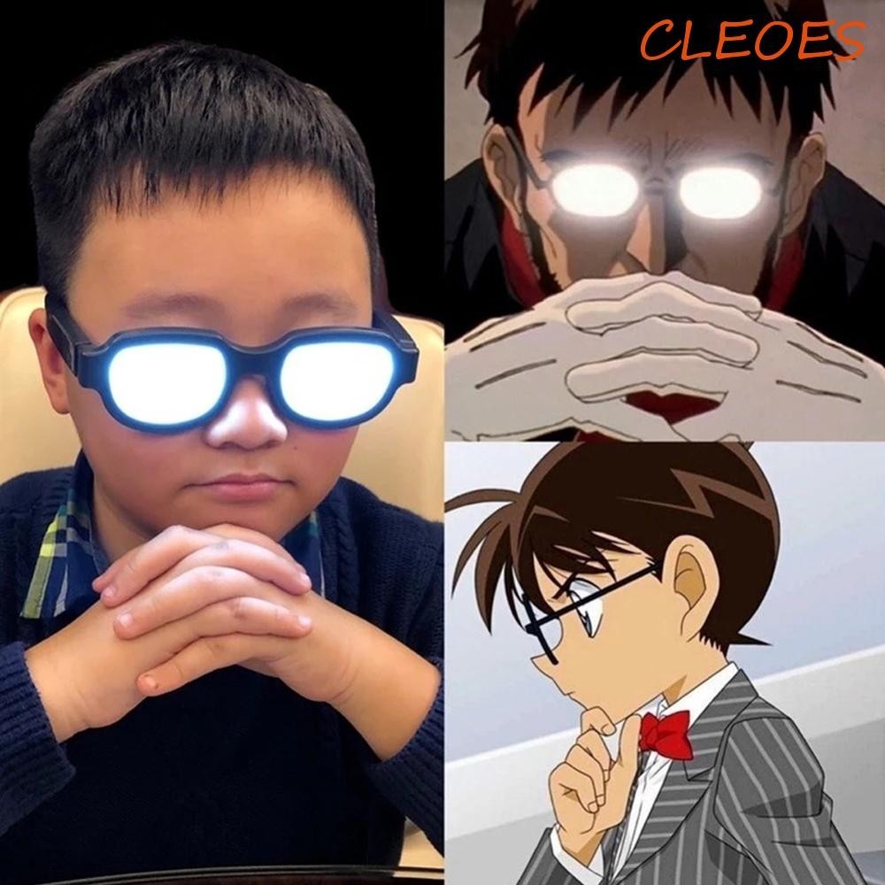 CLEOES LED Light Glasses Carnaval Party Online Show EVA Ikari Gendou Cosplay Detective Conan ...