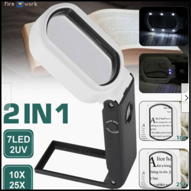 Exclusive Deal!! 25X 10X Magnifying Glass With 9LED Light UV Lights ...