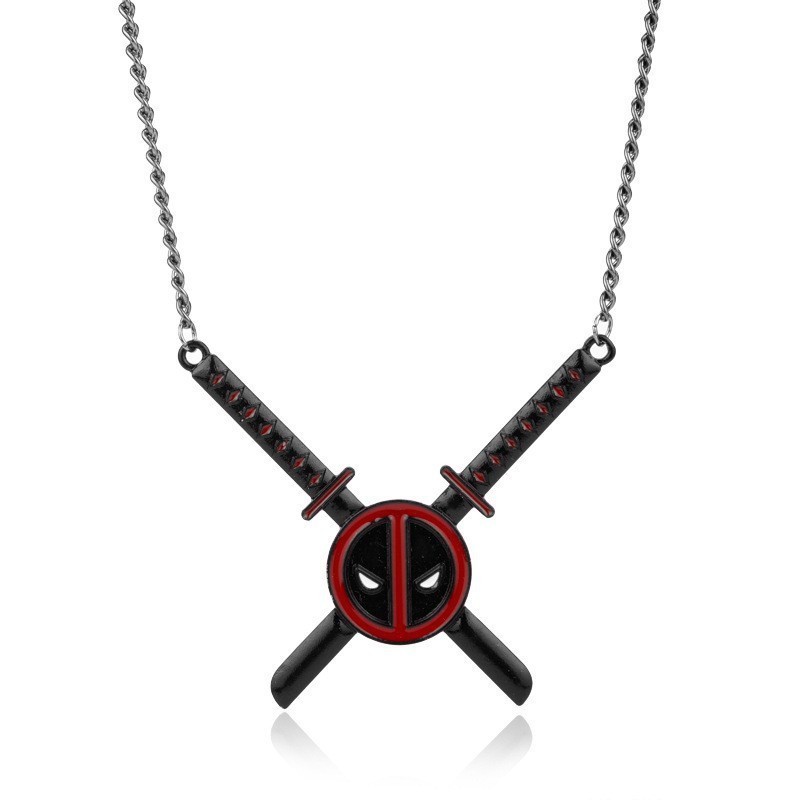 Kalung dengan Logo Deadpool, sebagai hadiah kipas permainan video-muka ...