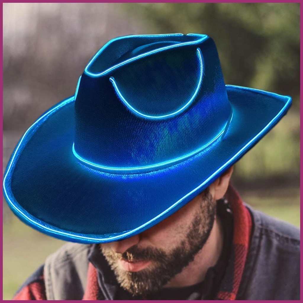 LED Light up Hat Cowgirl Hat Light up Hats LED Hat Glow in The Dark ...