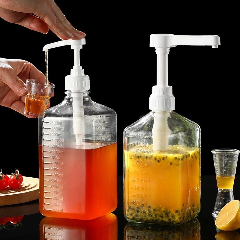 Sugar Press Bottle 5cc 10cc 15cc Hand Pump Liquid Oil Dispenser Milk Tea Shop Coffee Glass ...