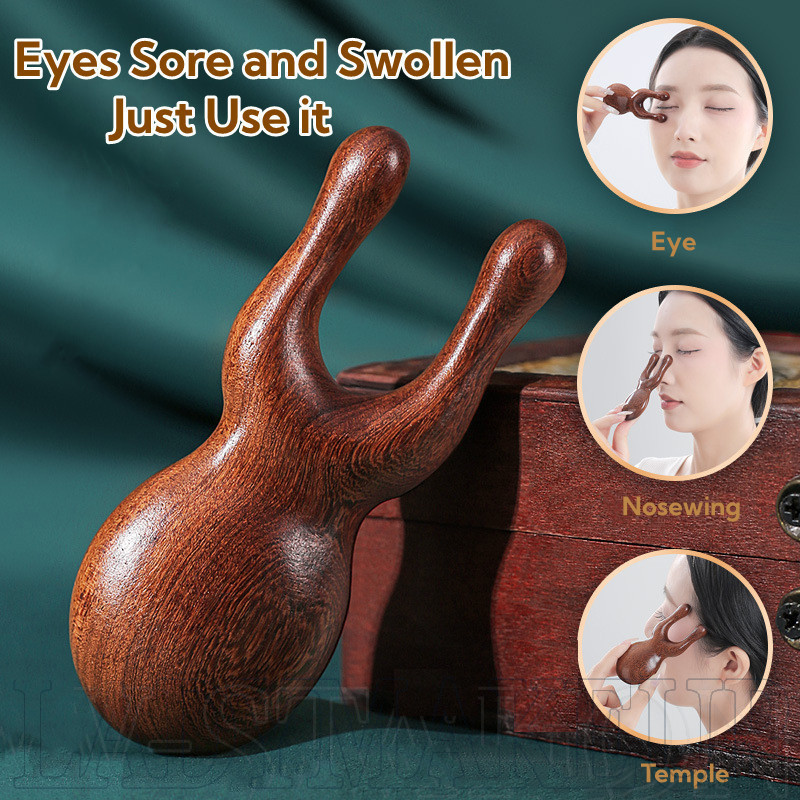 Sandalwood Head/Nose Massager Gua Sha Board - Promote Blood Circulation ...