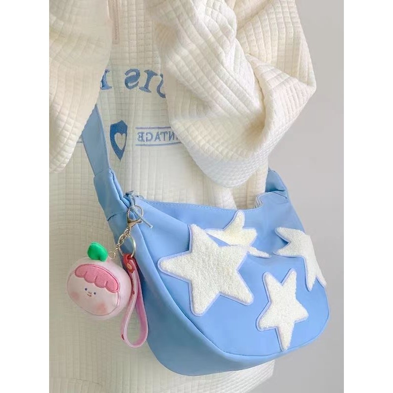 Gadis comel Jepun, beg sandang bintang pecah lima niche, beg pelajar ...