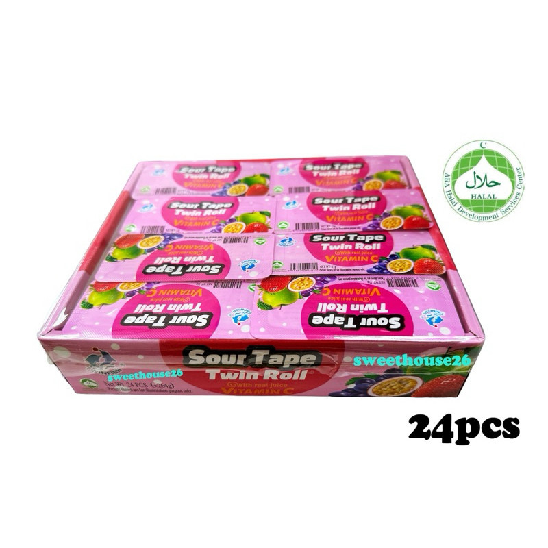 Sour Tape Twin Roll With Real Juice Vitamin C 11g x 24pcs Halal ...