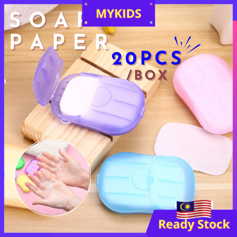 20pcs/box Hand Wash Flower Fragrance Soap Flakes Portable Soap Sheet ...