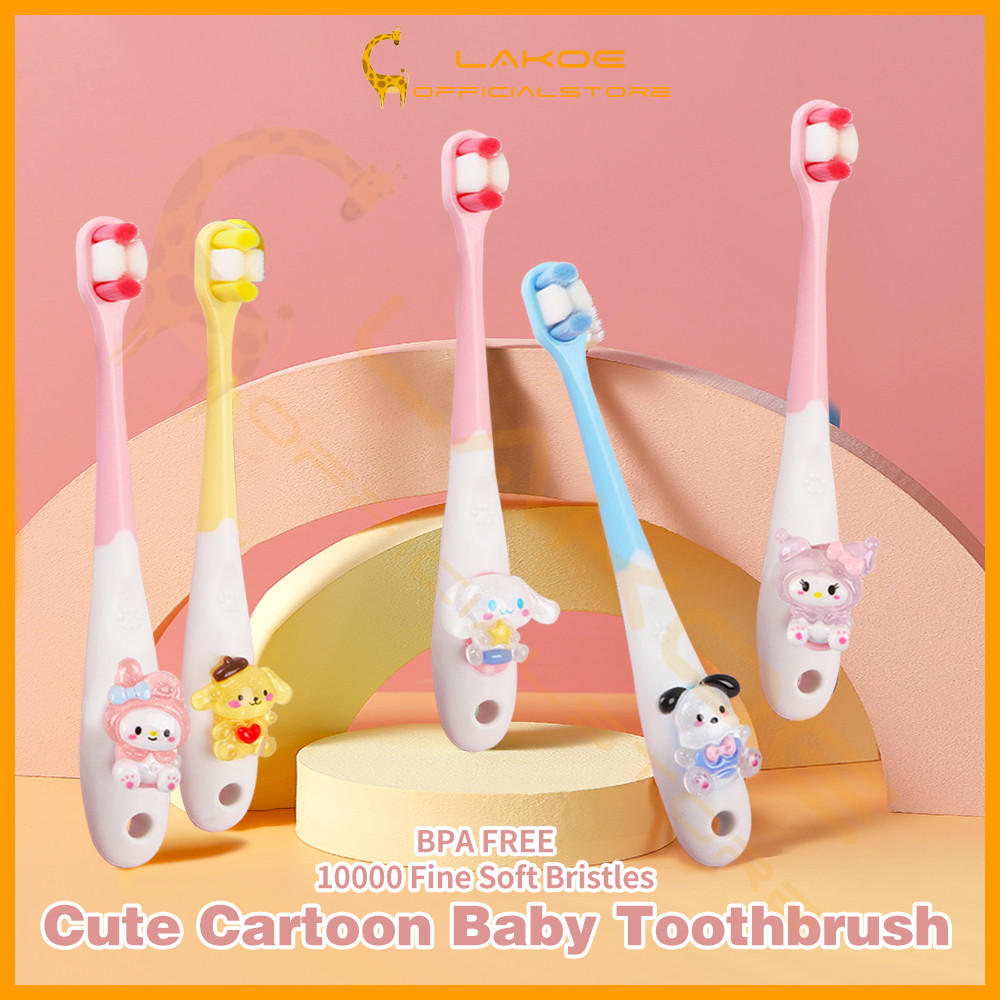 LAKOE 2-7Yrs Kids Toothbrush Cartoon Kuromi Toothbrush Soft Bristle ...