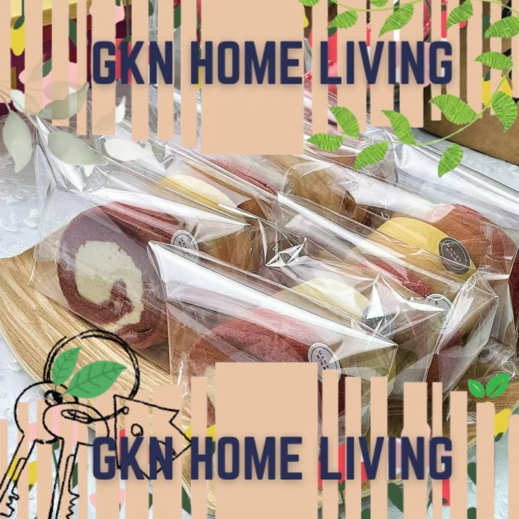 100PCS Simple cake roll slice packaging Japanese-style roll tiger skin ...