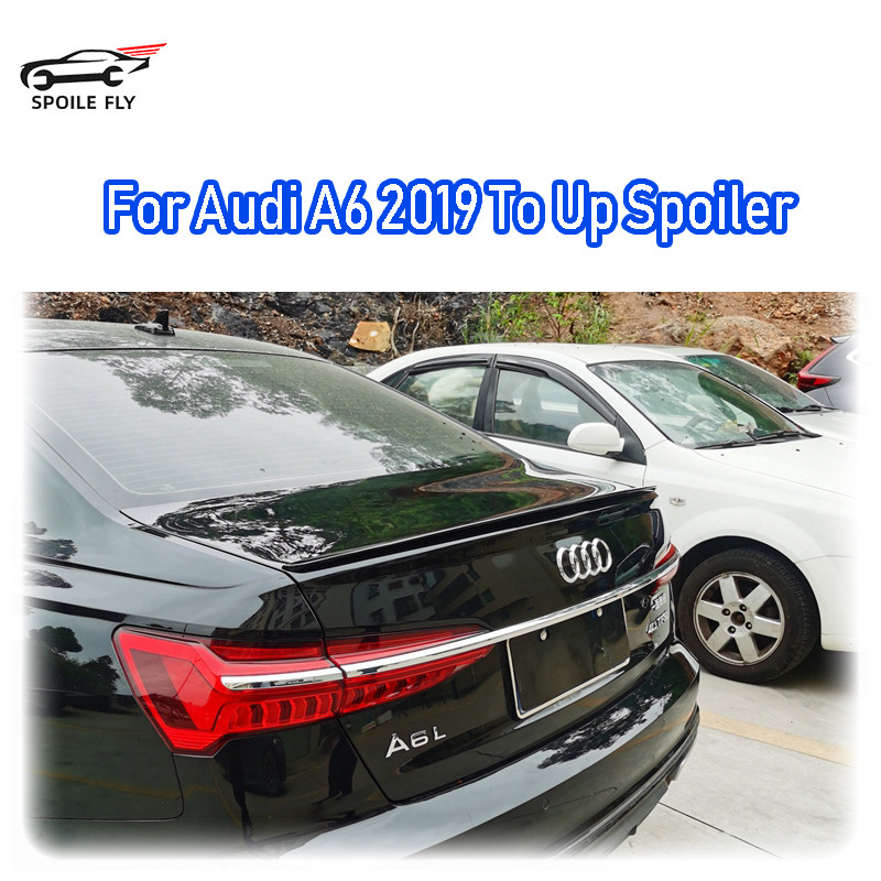 For Audi A6 C8 2019 2020 2021 2022 to up Car Rear Wing ABS Spoiler Glossy Black Or Carbon Fiber ...