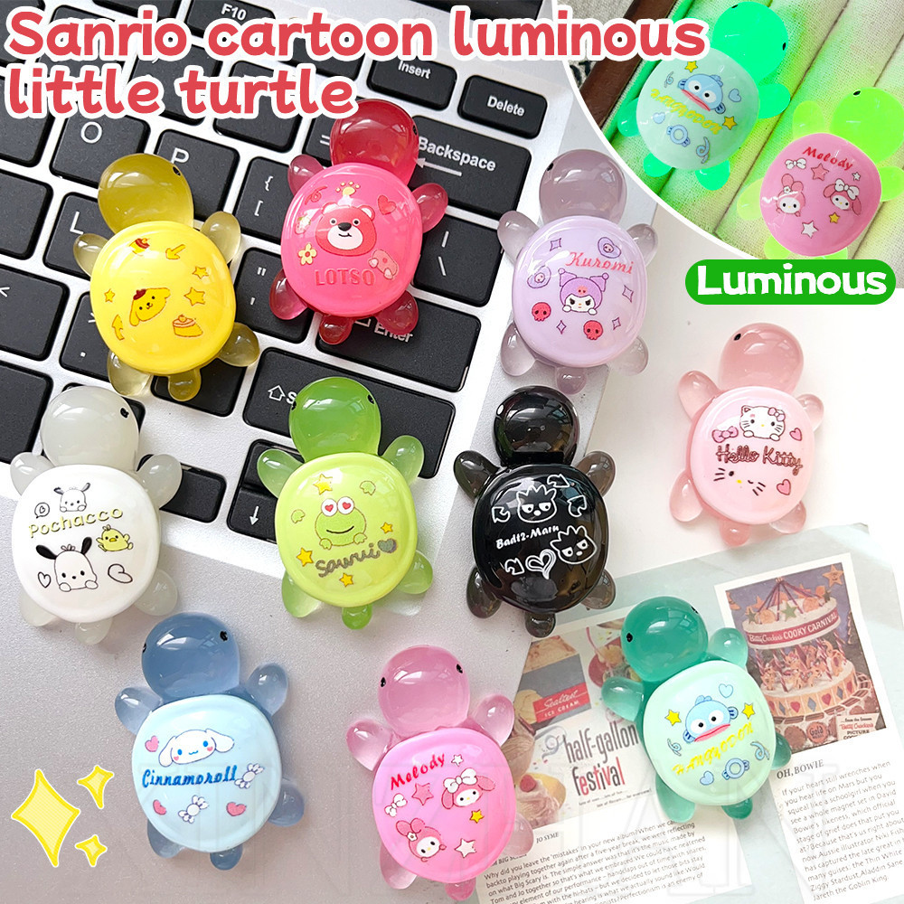 Luminous Sanrio Little Turtle Ornaments - Glow Night Mini Turtle Resin ...