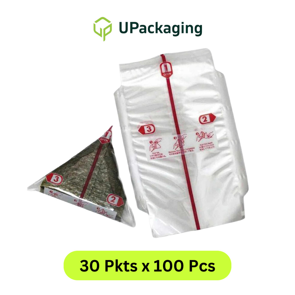 [By Carton] 3000 PCS ONIGIRI PLASTIC WRAP Wrapping Film Without Seaweed ...