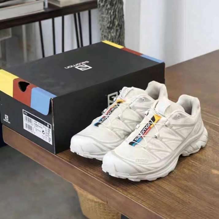 SALOMON XT-6 Glacier Low Top Running Shoe Unisex White Outdoor Shoe ...