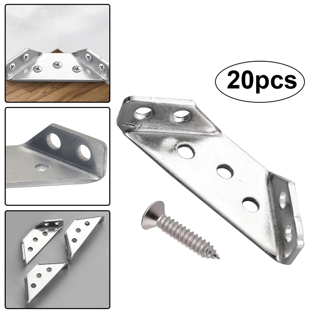 20 Pcs Practical Stainless Steel Corner Connector, Right Angle ...