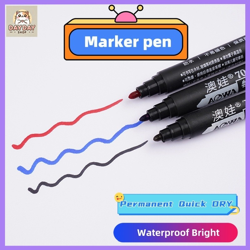 COD Quick-Dry Permanent Waterproof Marker Red Blue Black Permanent ...