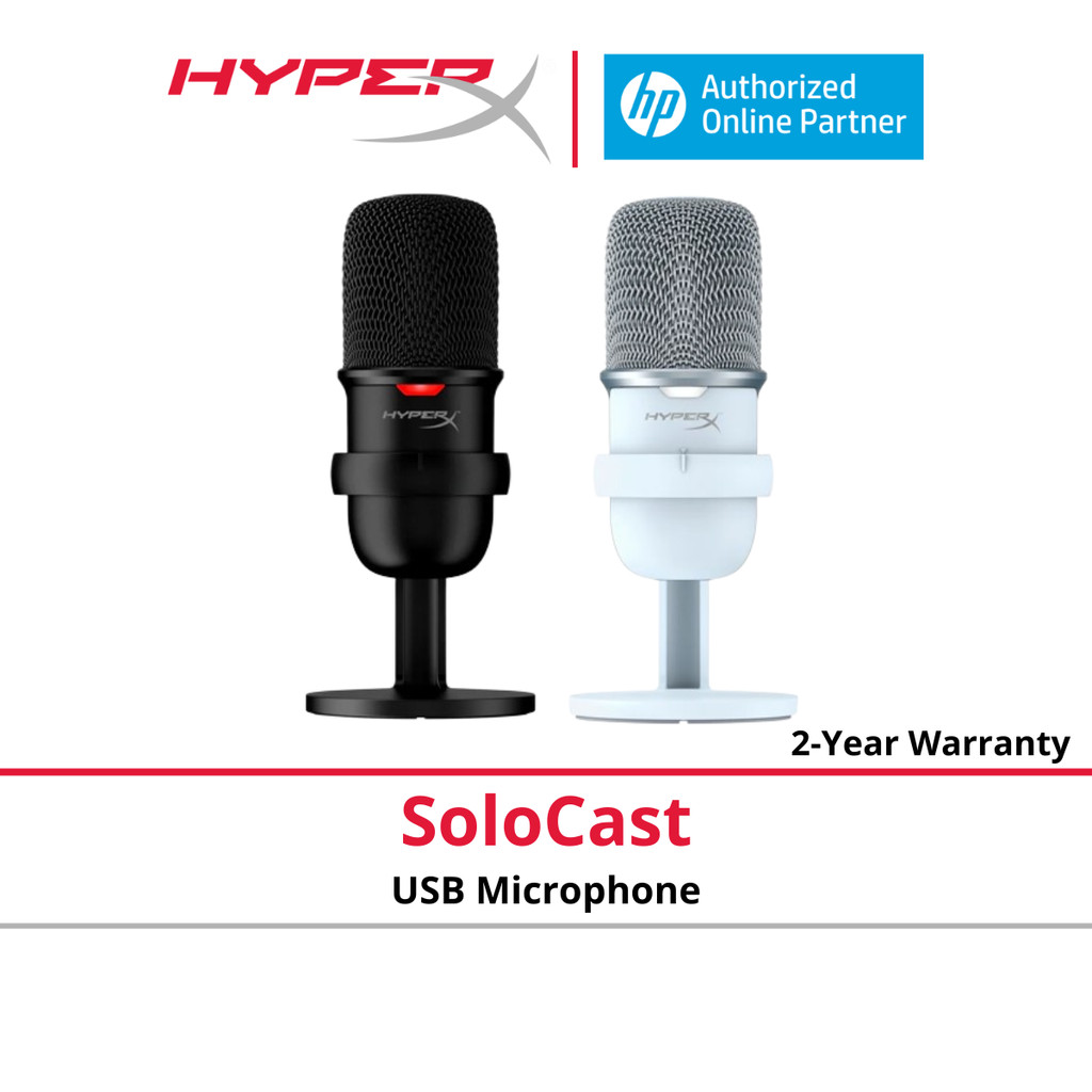 HP HyperX Solocast White / Black USB Microphone - 4P5P8AA 519T2AA ...