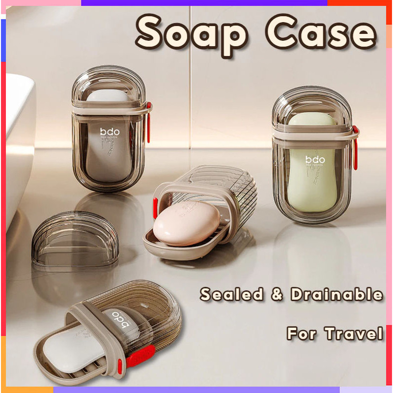 Transparent Travel Soap Box with Lid Portable Plastic Soap Box Kotak ...