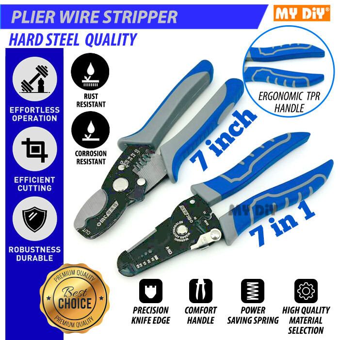 MYDIYHOMEDEPOT - 7 IN 1 PLIER 7 INCH PLIER WIRE STRIPPER PLIER CABLE ...