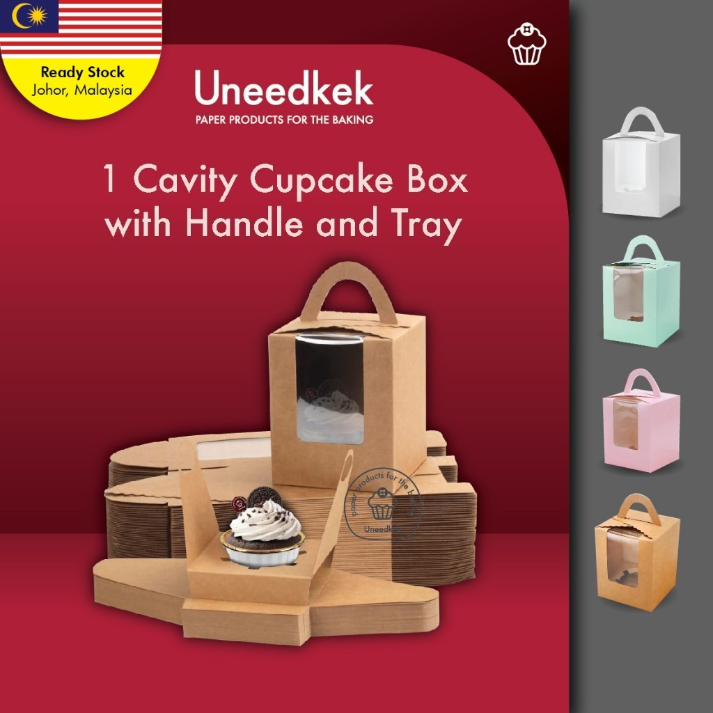 Uneedkek Cupcake Box Door Gift Kotak Hadiah 1 Cavity 50±pcs | Shopee ...