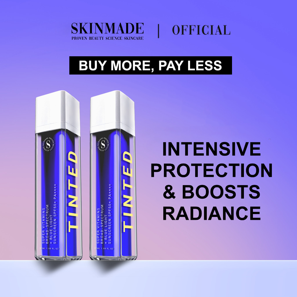 SKINMADE Super Vitamins Broad-Spectrum + Blue Light Sunscreen (2 Pcs ...