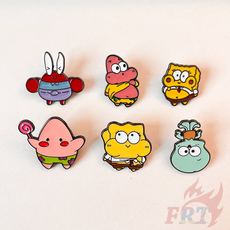 Q Funny SpongeBob SquarePants Brooches 1Pc Cartoon SpongeBob / Patrick ...