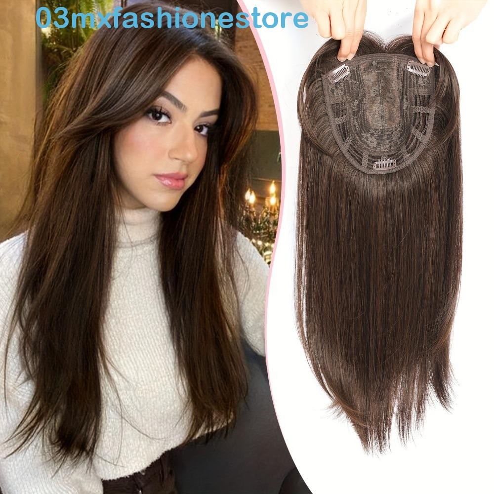 MXFASHIONE Straight Topper Hair, Toupee Middle-part Bangs Hair Toppers ...