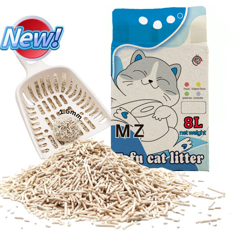 Mz-Tofu Cat Litter 8L Made From Natural Soy Residue Organic 1 Flushing ...