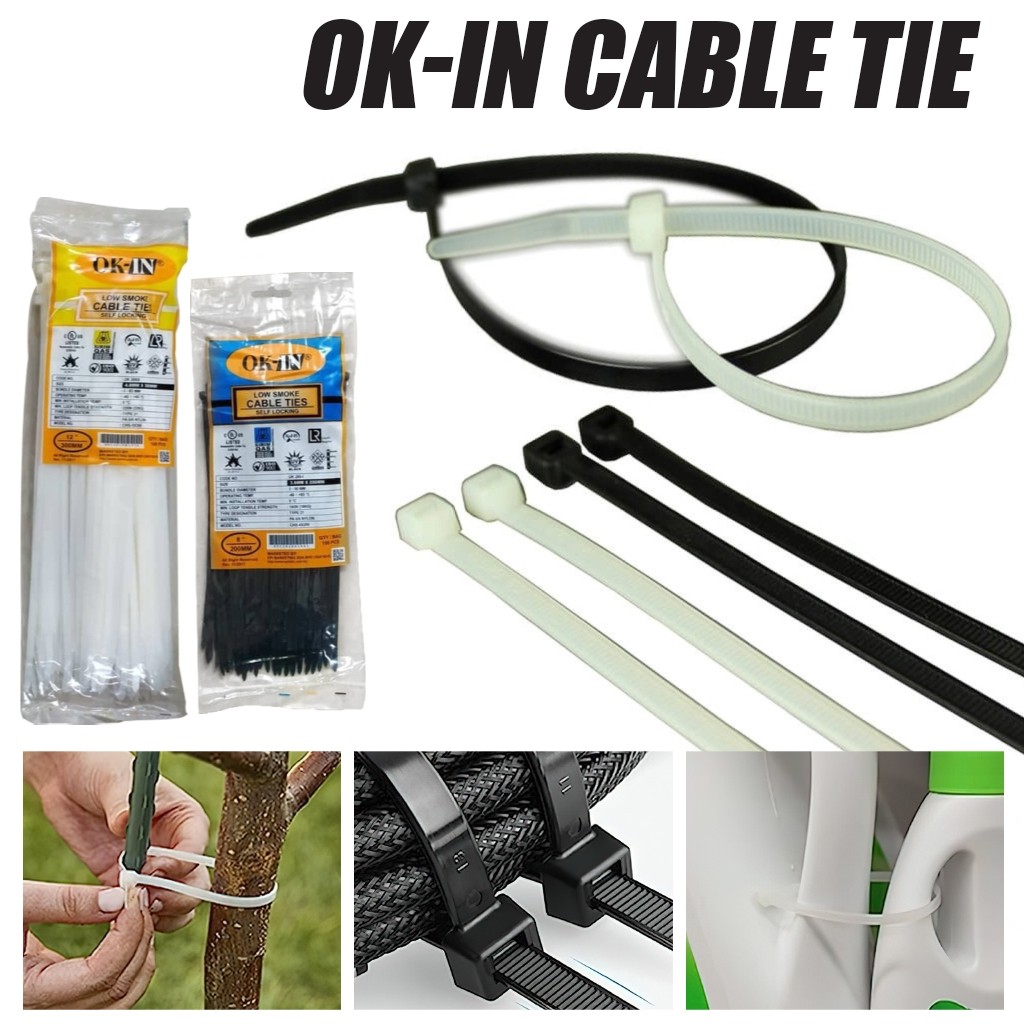 (AO) (100PCS/PACK) OK-IN NYLON CABLE TIE HEAVY DUTY ELECTRICAL CABLE ...