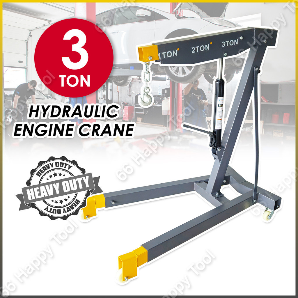 3T Hydraulic Engine Crane 3TON Heavy Duty Kren Angkat Enjin Lifter Jack ...