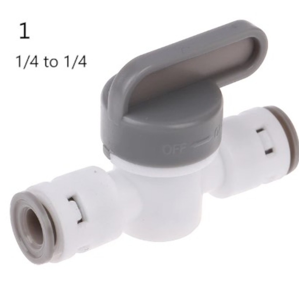 1/4" Inline Tube Tap Shut Off Ball Valve Quick Fitting Connection ...