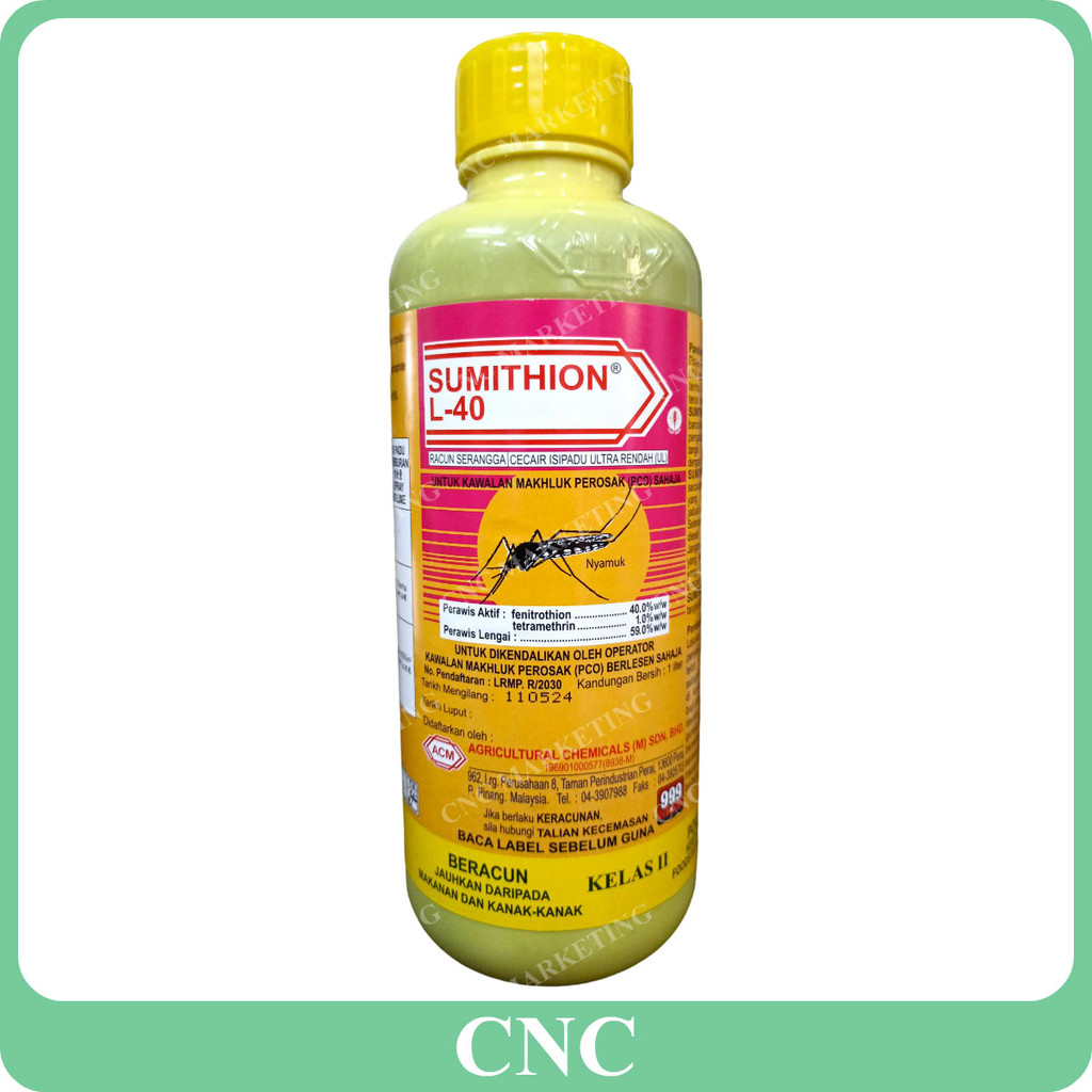 1L Sumithion L-40 L40ACM Fenitrothion 40.0% Tetramethrin 1.0% Racun Nyamuk Mosquito Fogging ...