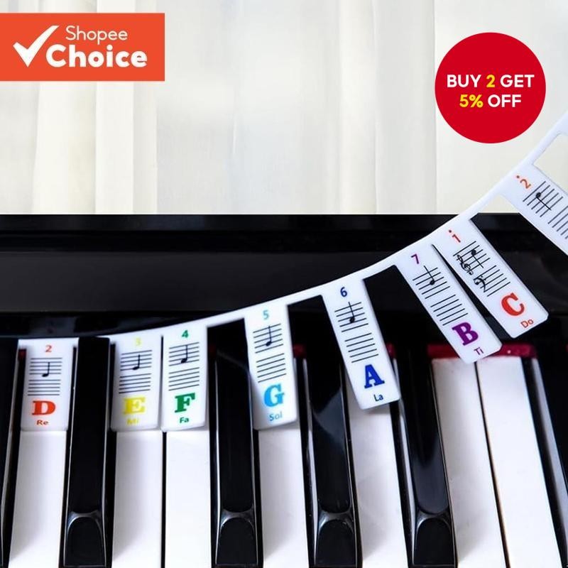 Piano Notes Guide for Beginner, Removable Piano Keyboard Note Labels ...