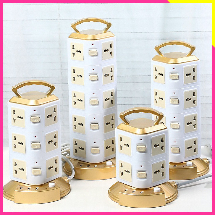 3 Meter Wire Space Saving Universal Tower Extension Socket Plug Dual ...