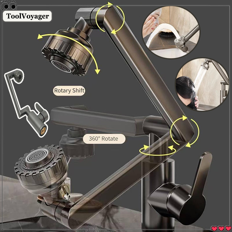 Stainless Steel Faucet Kitchen 1080°Rotating Single Cold Shower Sink ...