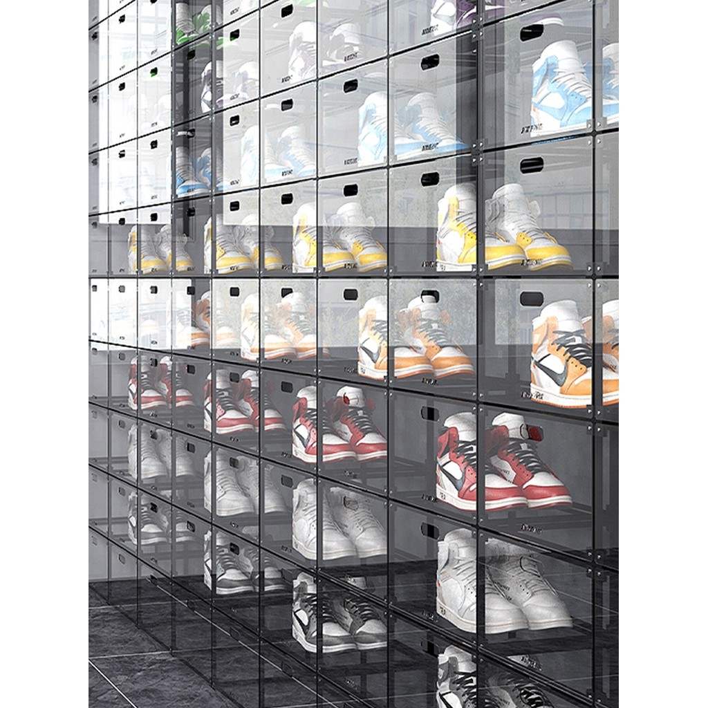 Transparent Transparent Acrylic Shoe Box Shoe Wall Display Cabinet a ...
