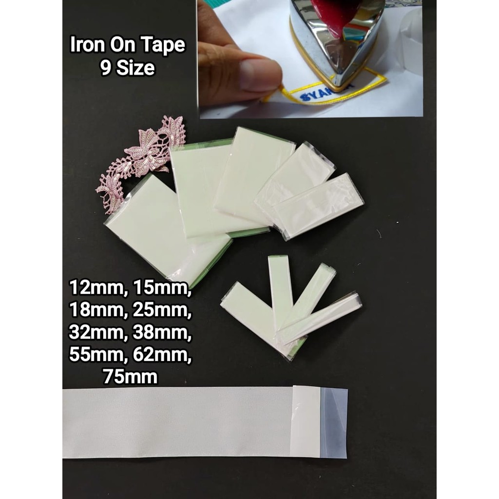 [ 9 Size ] - 1 Meter🔥Pita Pelekat Kain/Name Tag/Lencana Sekolah/Pelekat ...